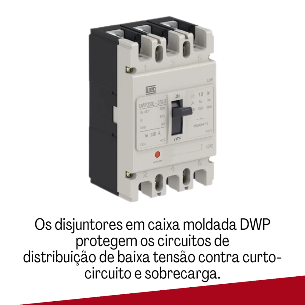 Disjuntor Caixa Moldada 3P 150A 20kA RDWP250L Weg - Loja Roma