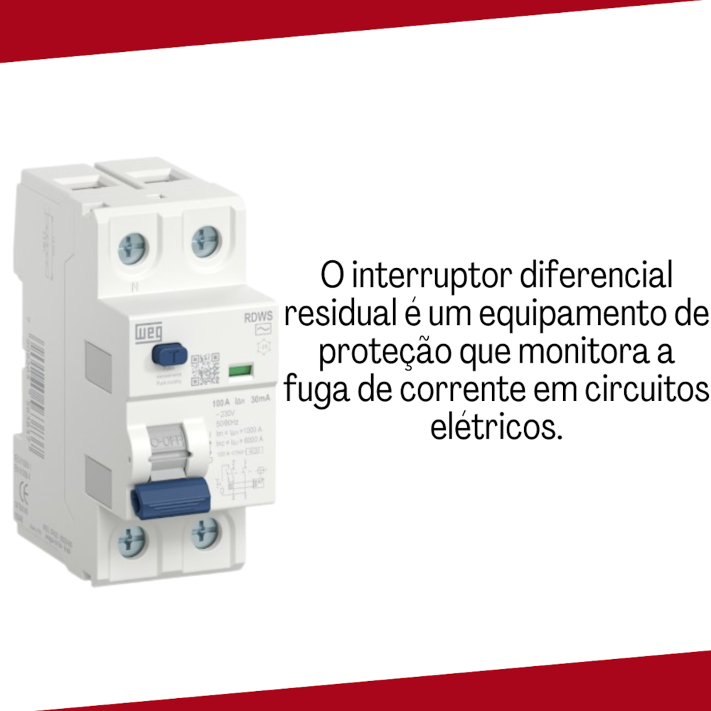 Interruptor Diferencial (IDR) 2P 63A 30mA RDWS Weg - Loja Roma