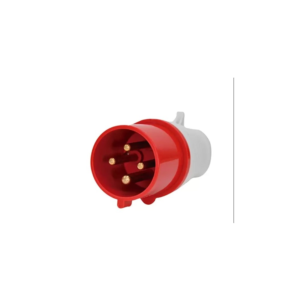 Plug Industrial 3P+T 16A Vermelho 6H 380V MGI-014 JNG - Loja Roma