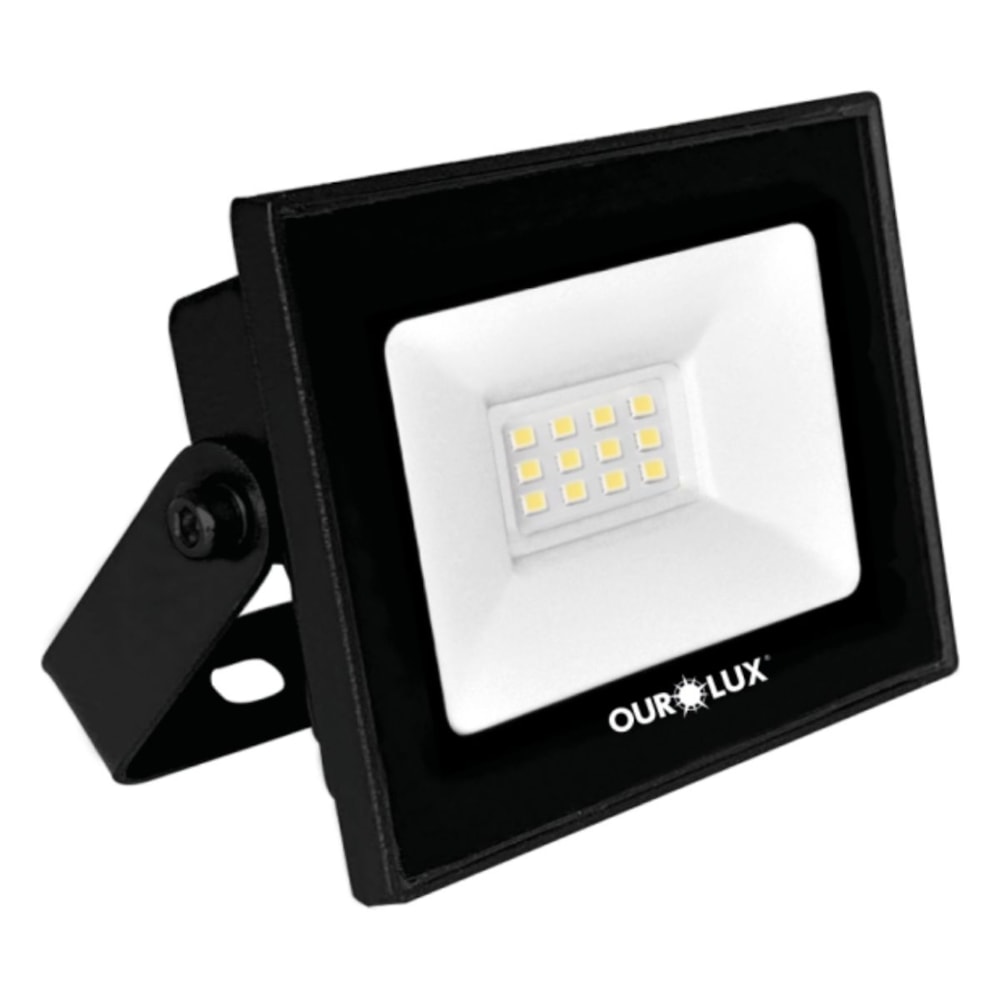 Refletor LED Slim 30W 6500K Bivolt Preto Ourolux - Loja Roma