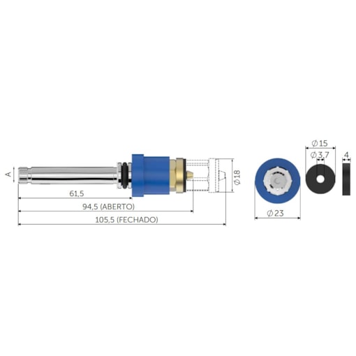 Reparo MVS Registro Pressão s/ Castelo Deca 1/2 e 3/4 010101 Blukit - Loja Roma